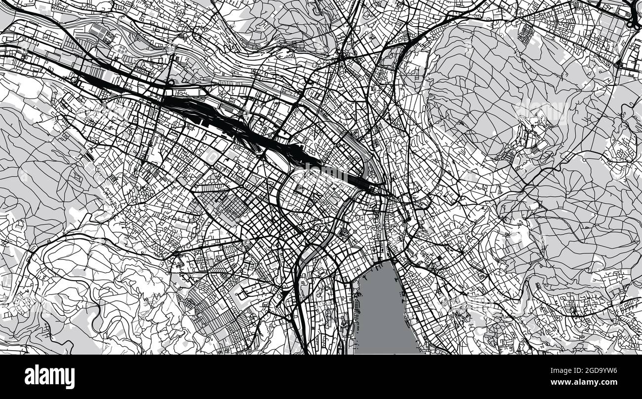 Zurigo mappa stradale Immagini Vettoriali Stock - Alamy