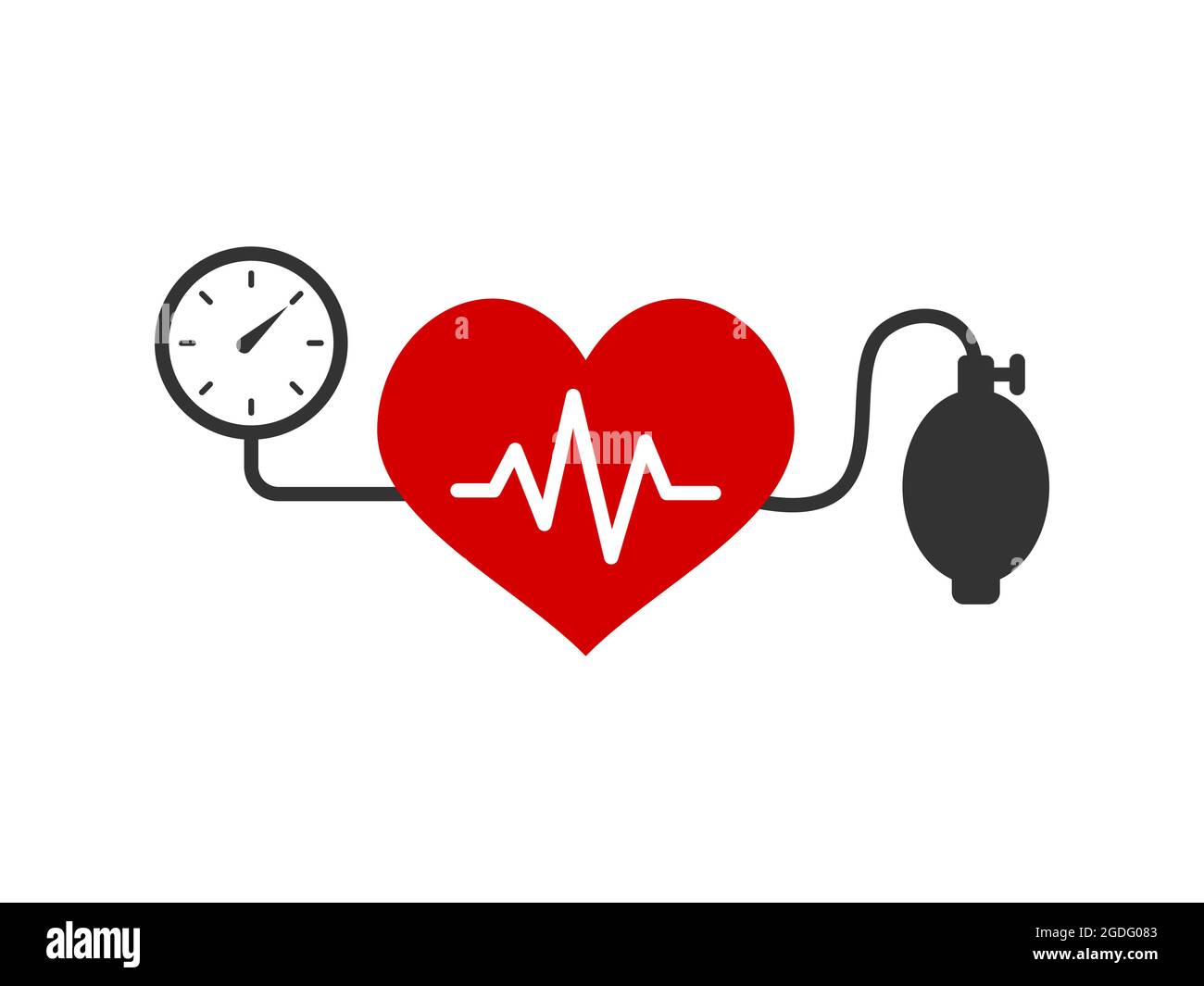 Concetto di misurazione della pressione sanguigna. Forma del cuore con ...