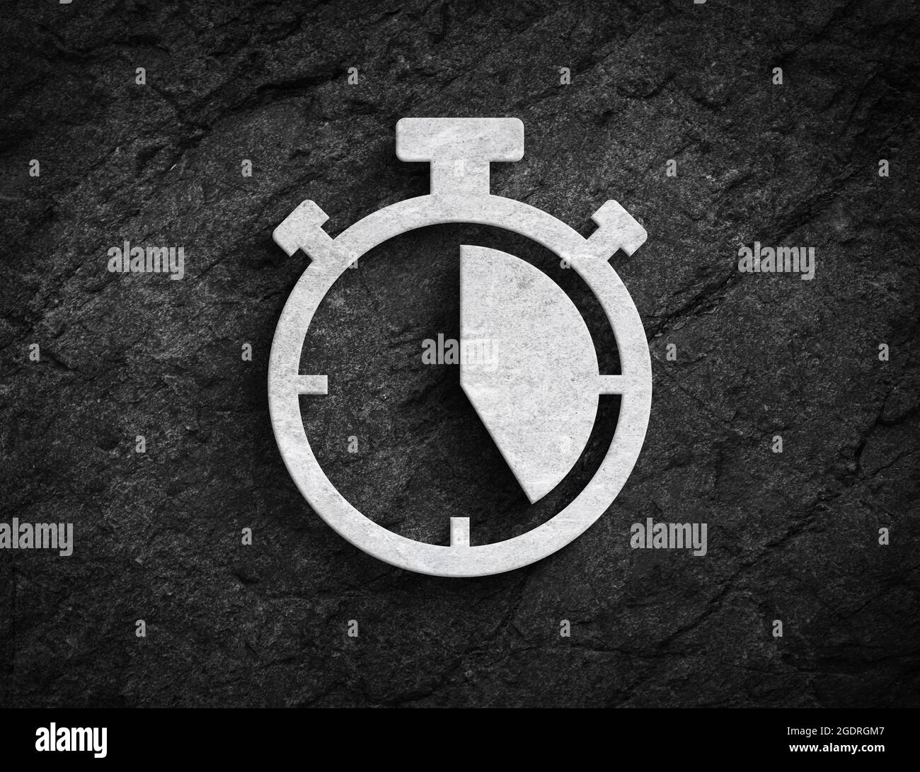 Cronometro classico simbolo sport start e stop orologio sfondo muro in ...