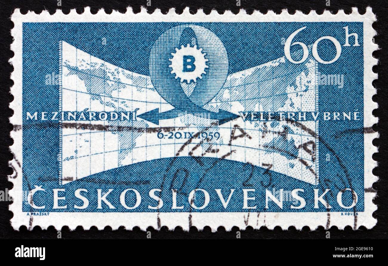 CECOSLOVACCHIA - CIRCA 1959: Un francobollo stampato nella ...