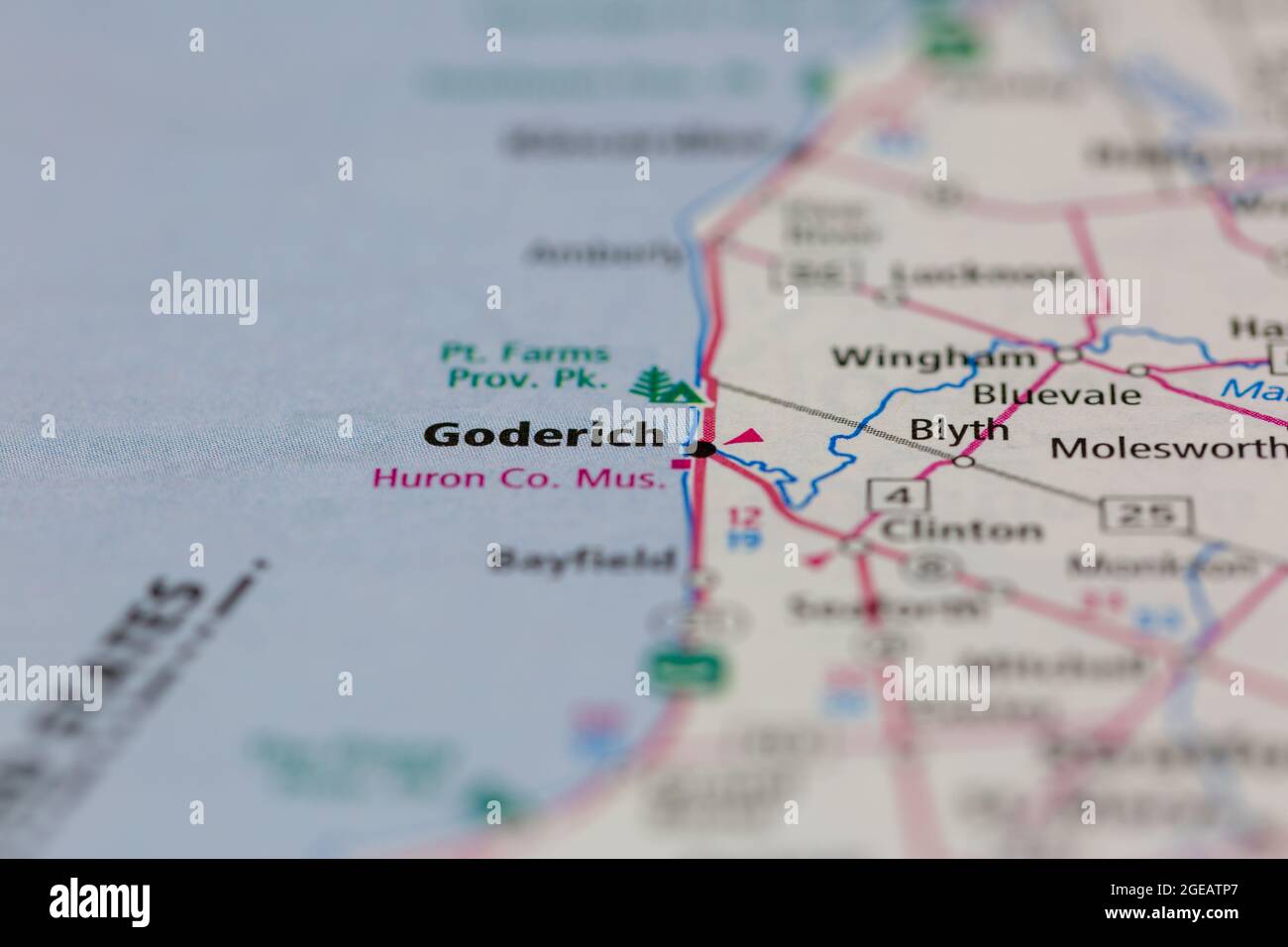Goderich Ontario Canada è indicato su una mappa stradale o una mappa ...