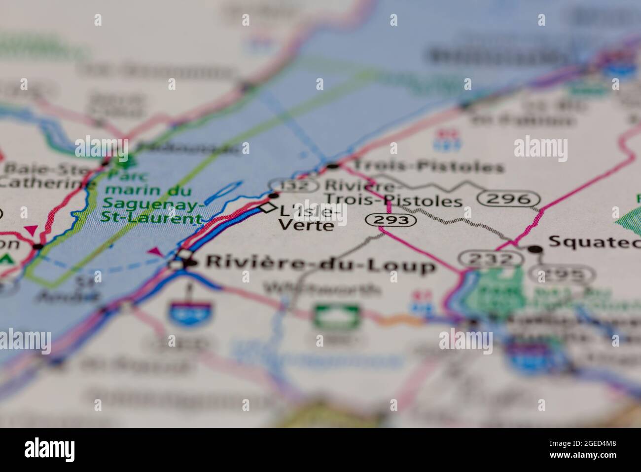 L'isle-Verte Quebec Canada è indicato su una mappa stradale o una mappa ...