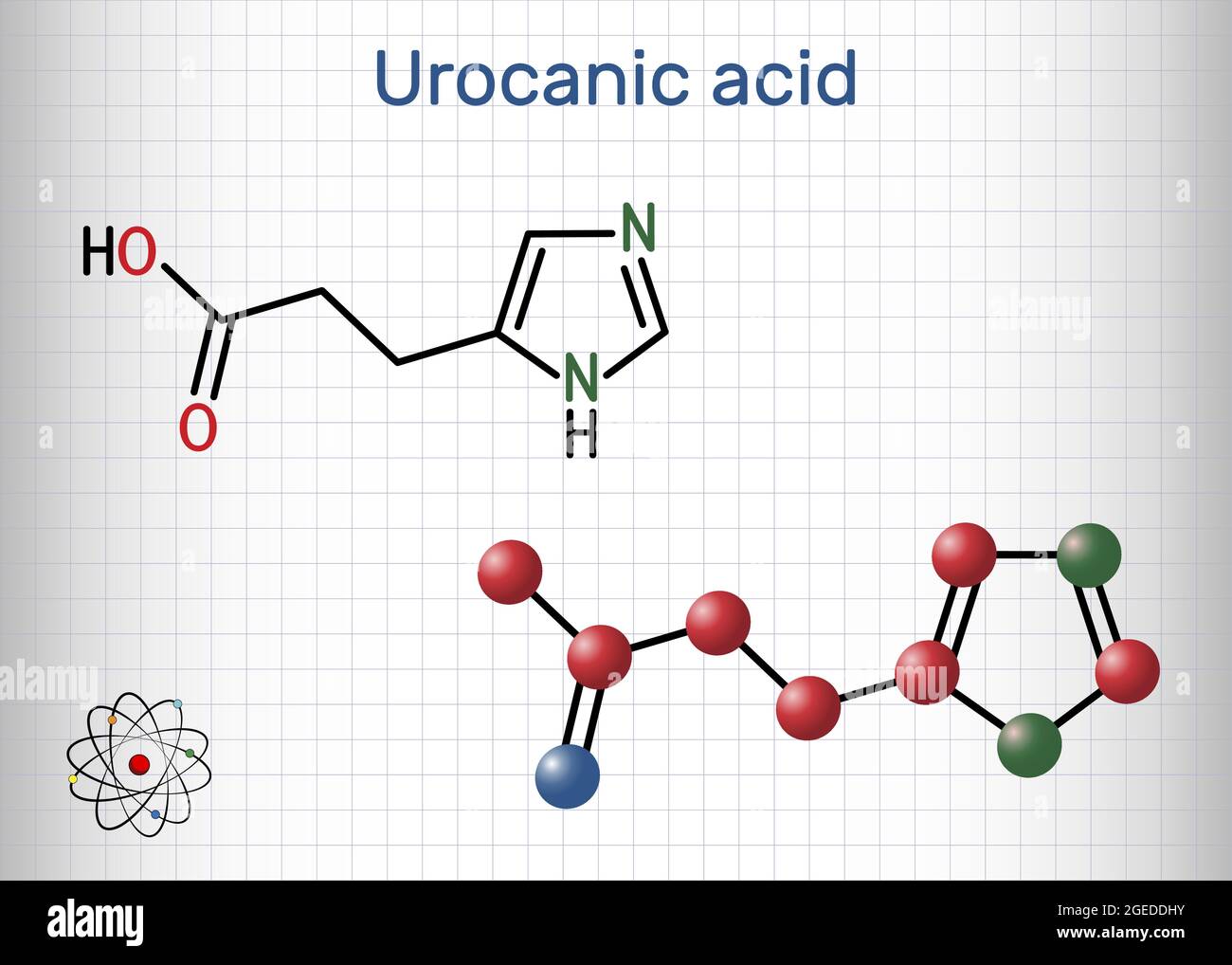 Molecola di acido urocanico. È prodotto intermedio nel metabolismo dell ...