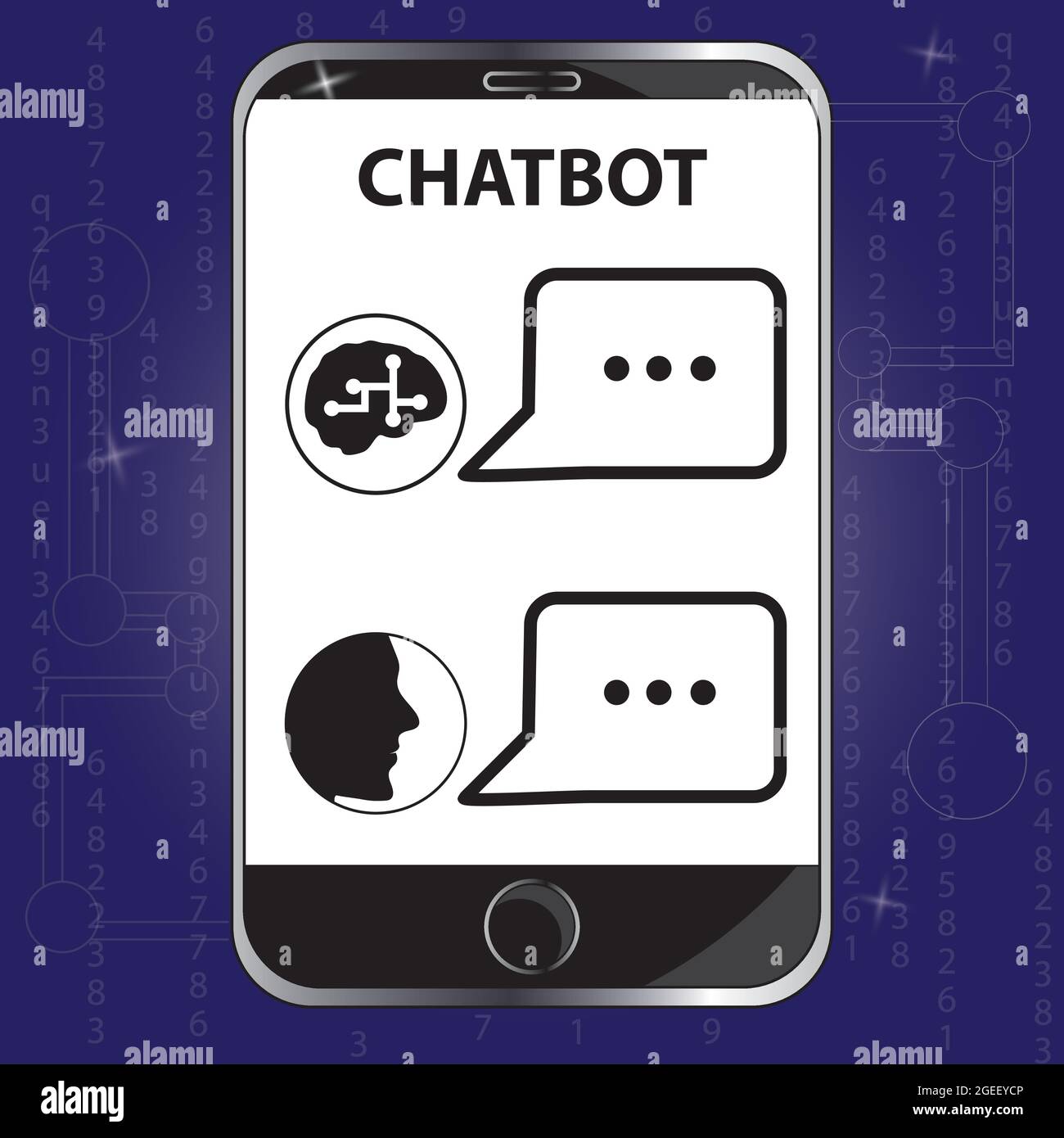 Chatbot nel cervello Immagini Vettoriali Stock - Alamy