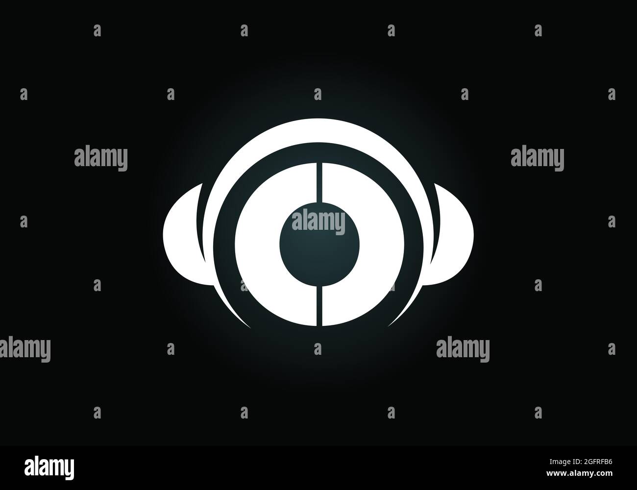 Alfabeto iniziale o monogramma con cuffia. Logo cuffie. Simbolo di ...