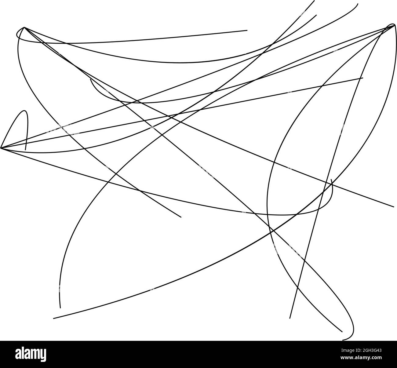 Linee curve, quadrate, aggrovigliate. Nodo, loop, linee a forma libera ...