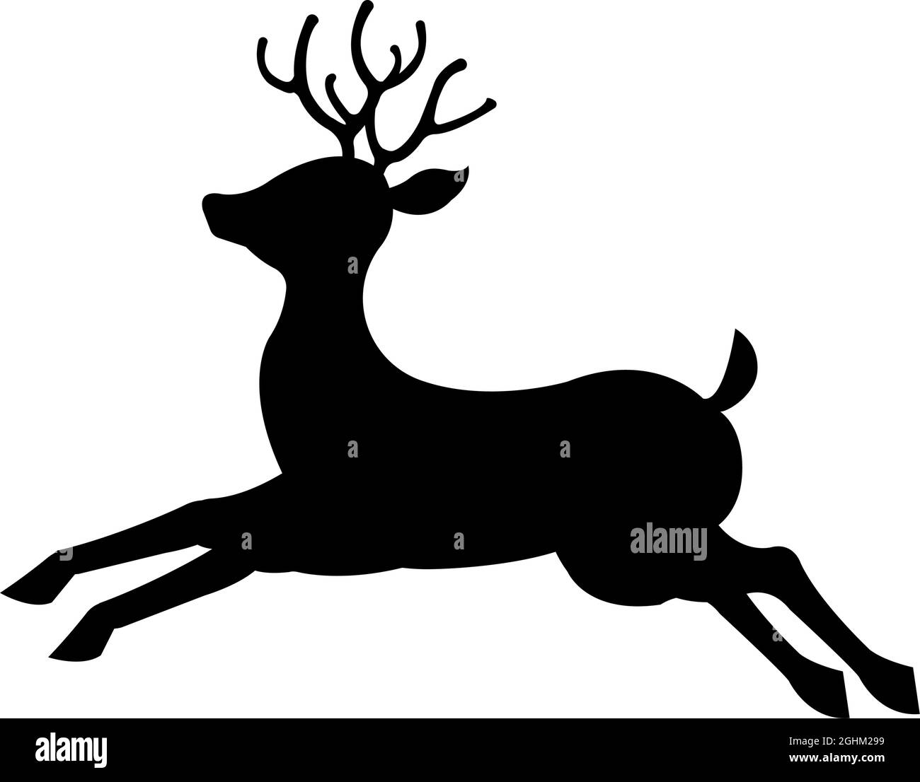 Illustrazione di cervo sagoma Foto e Immagini Stock in Bianco e Nero ...