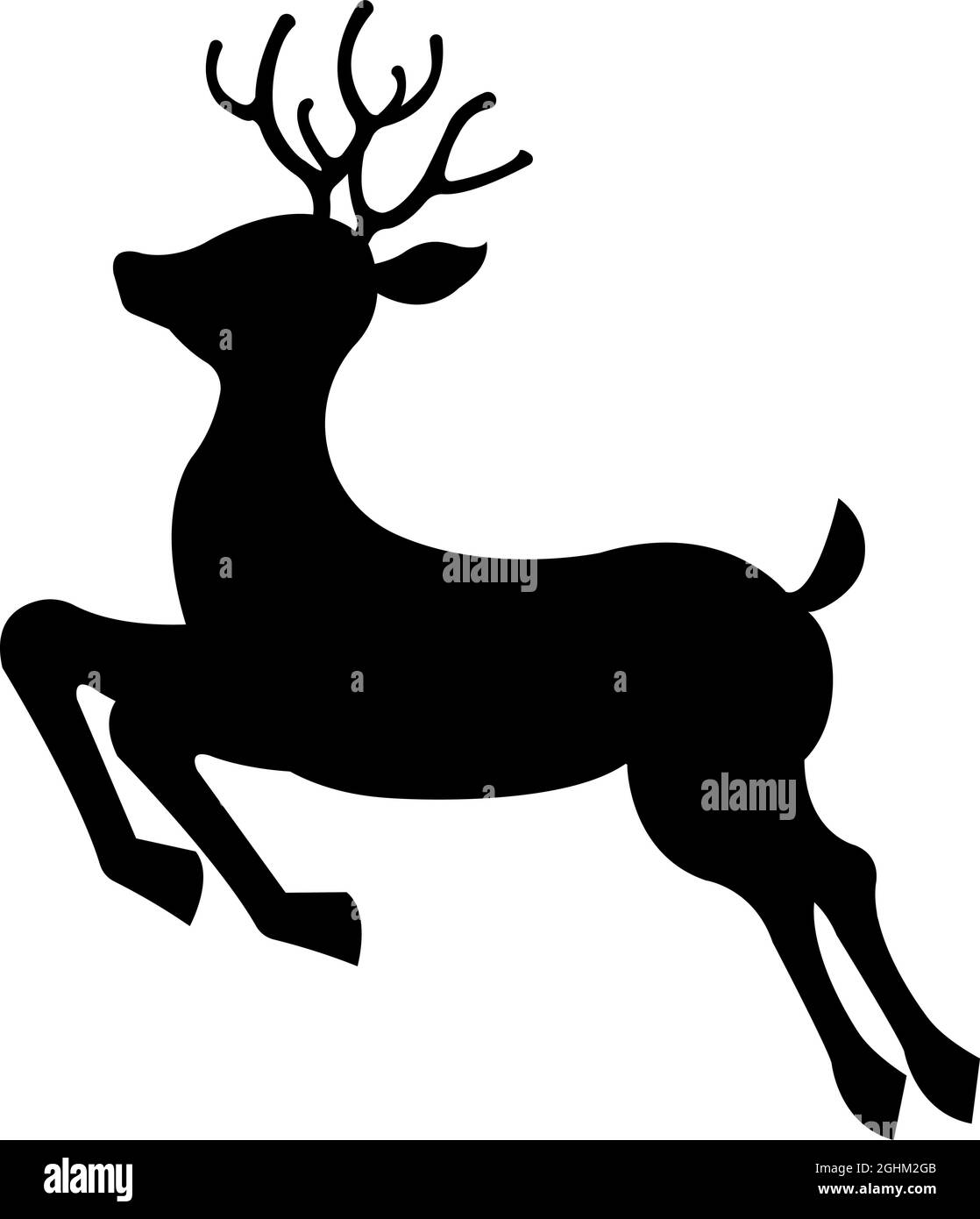 Illustrazione di cervo sagoma Foto e Immagini Stock in Bianco e Nero ...