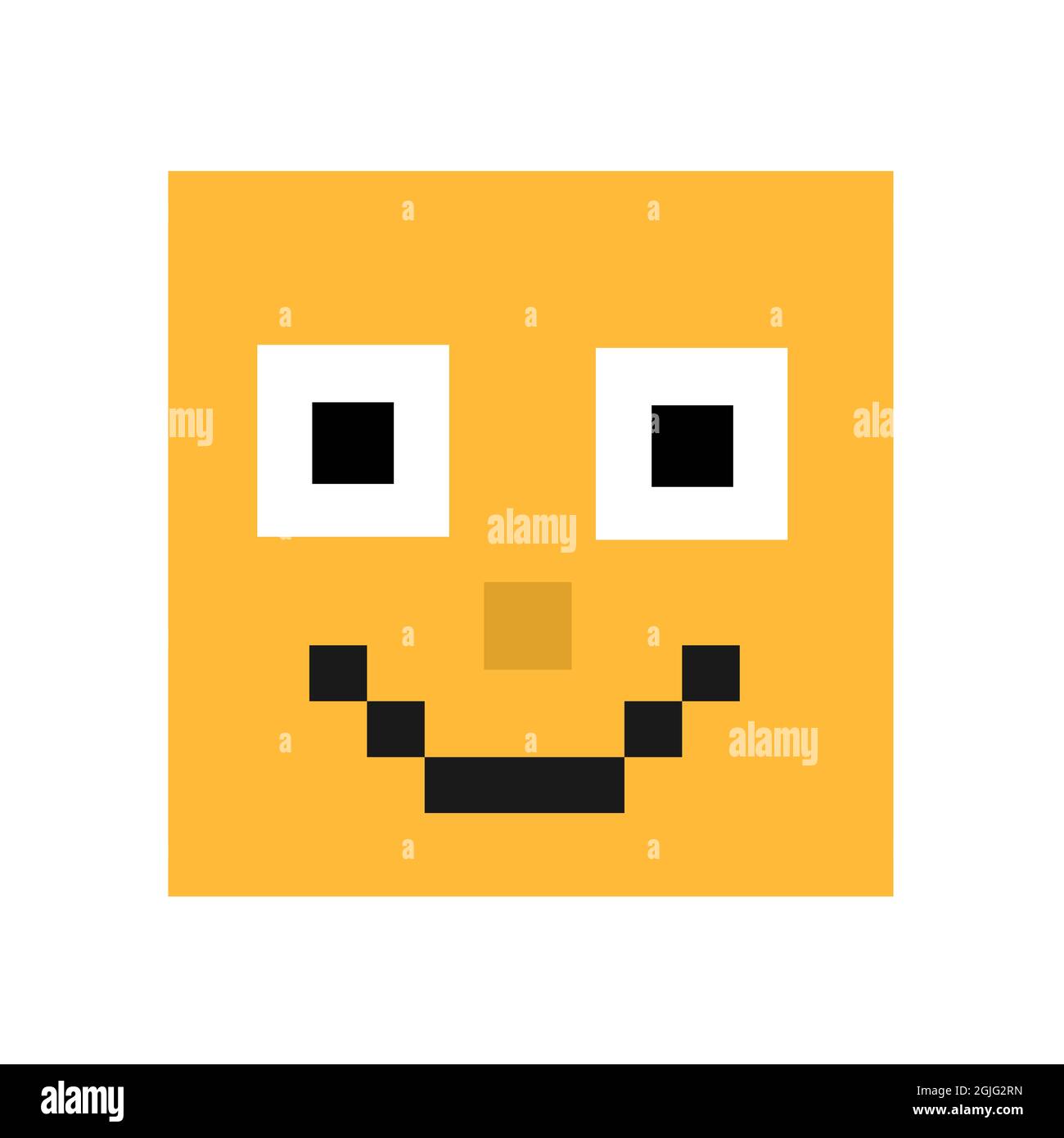 Emoji ed emoticon angolari pixelate e squadrate. Simbolo e pittogramma ...