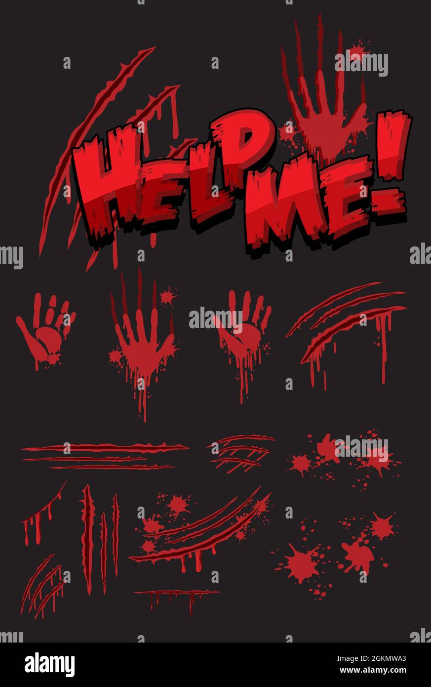 Bloody hands Immagini Vettoriali Stock - Alamy