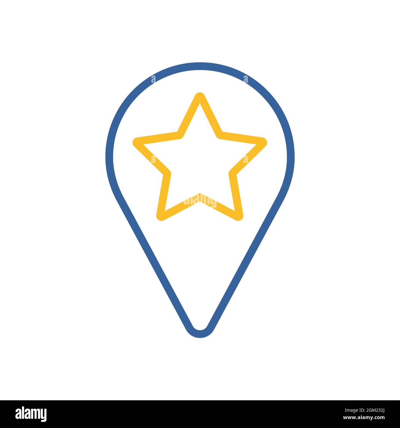 Icona Mappa puntina preferita stella. Puntatore mappa. Marcatori mappa ...