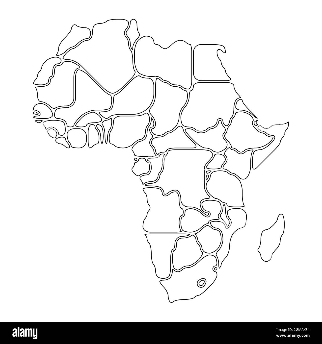 Mappa schematica semplificata del Sud America. Carta politica dei paesi ...