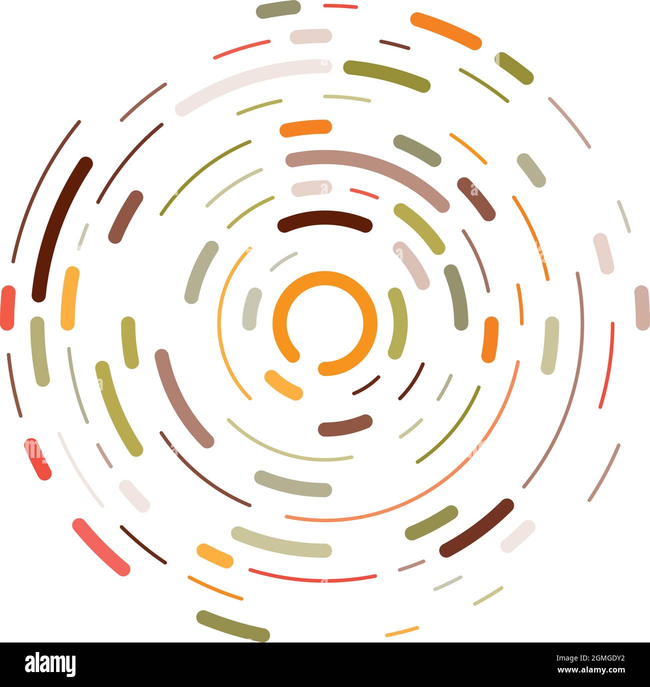 Cerchi colorati circolari, concentrici segmentati. Anelli radiali ...