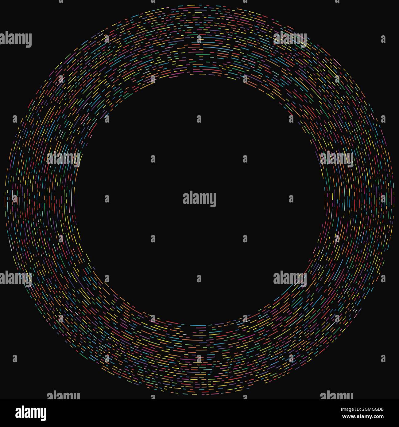 Cerchi colorati circolari, concentrici segmentati. Anelli radiali ...