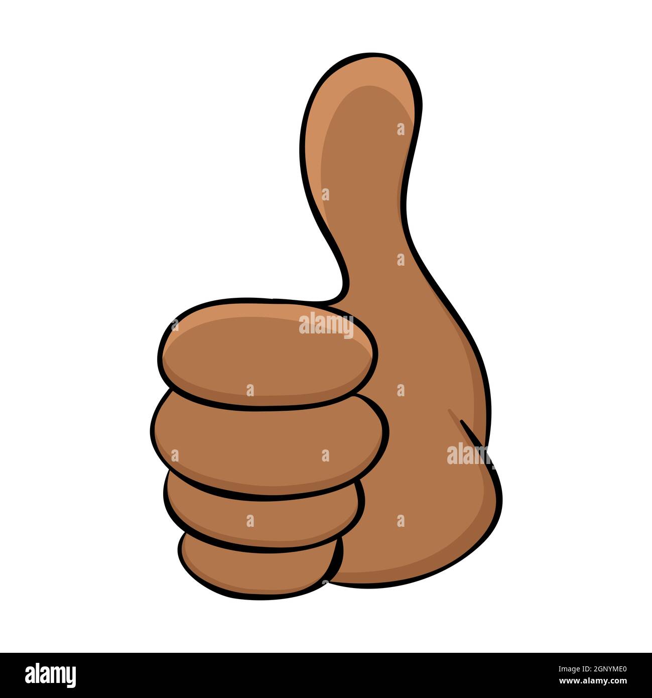 Pollice su icona con pelle scura africano o afro americano mano umana ...