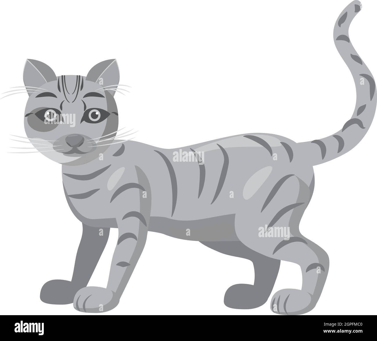 Gatto grigio cartoon Immagini Vettoriali Stock - Alamy