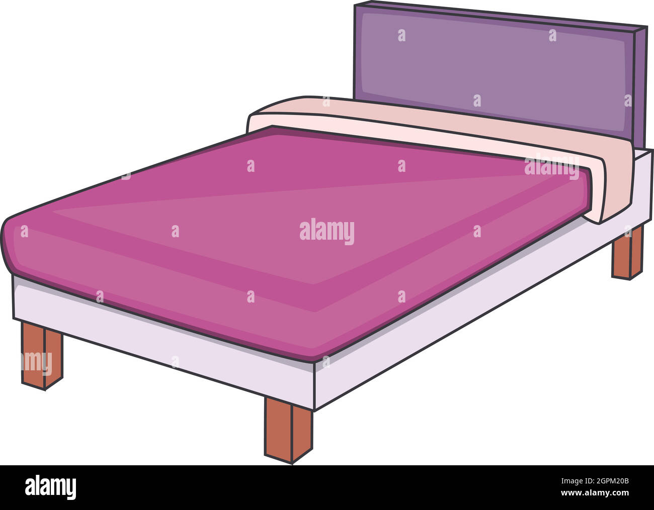 Bed furniture cartoon illustration Immagini Vettoriali Stock - Alamy