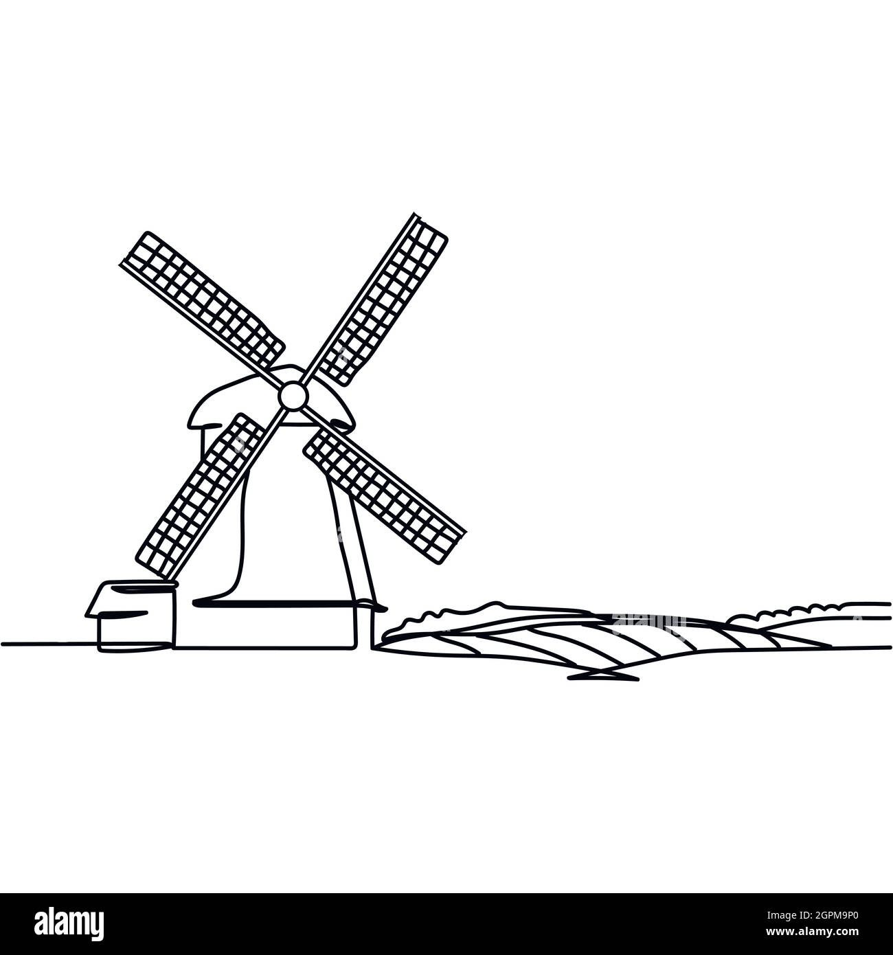 Disegno Del Mulino A Vento Della Fattoria