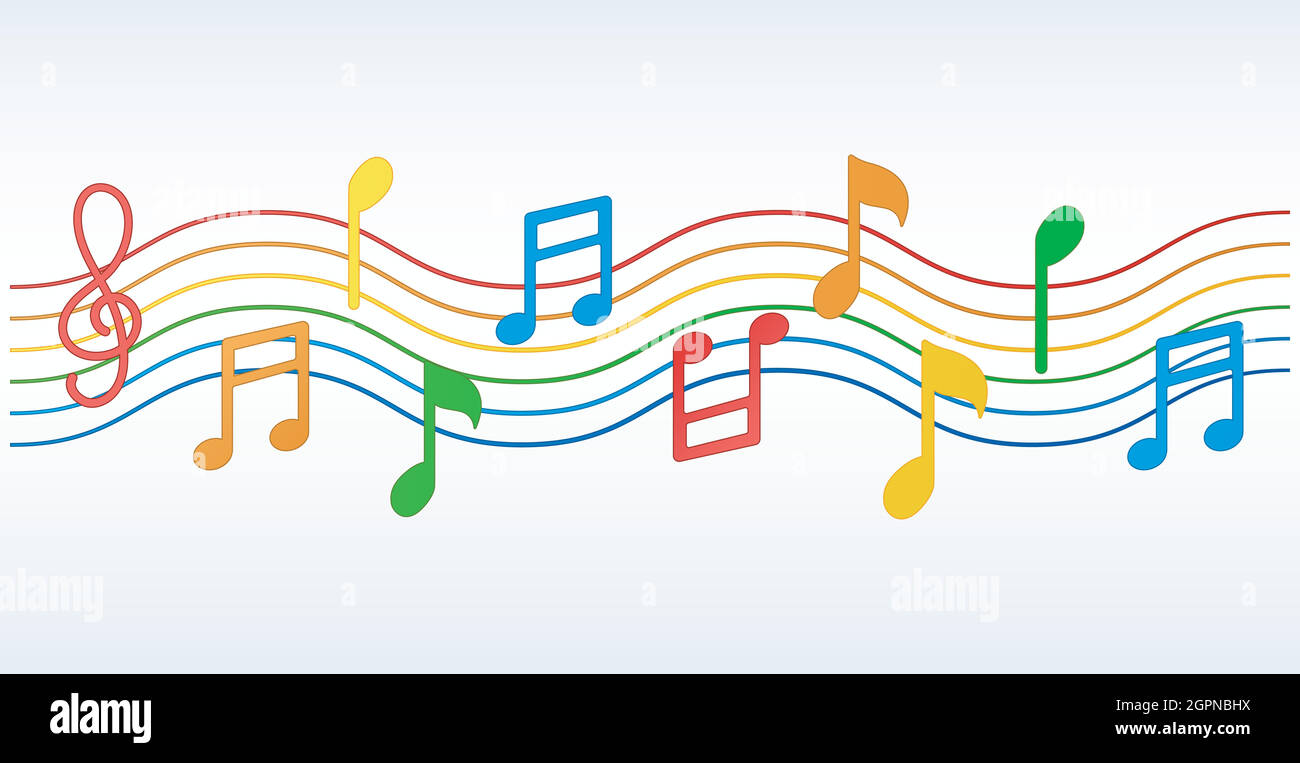 Note musicali colorate immagini e fotografie stock ad alta risoluzione ...