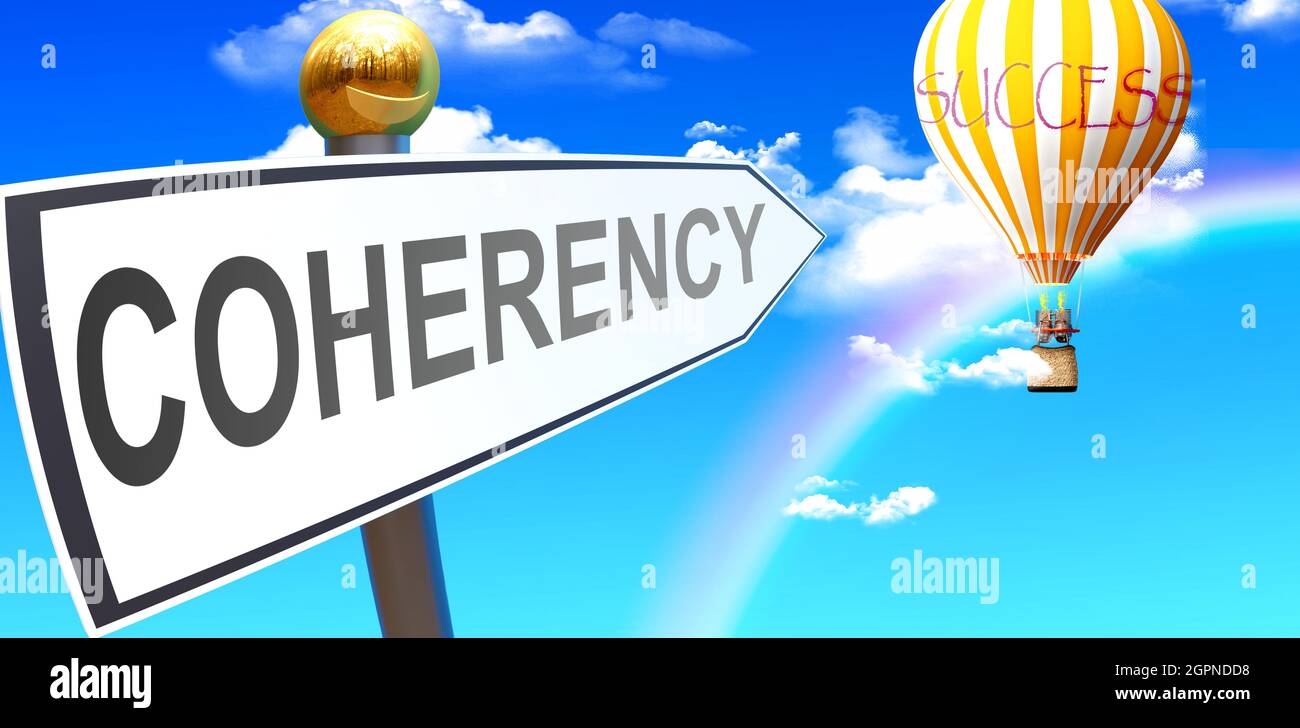 La coerenza porta al successo - mostrato come un segno con una frase di ...