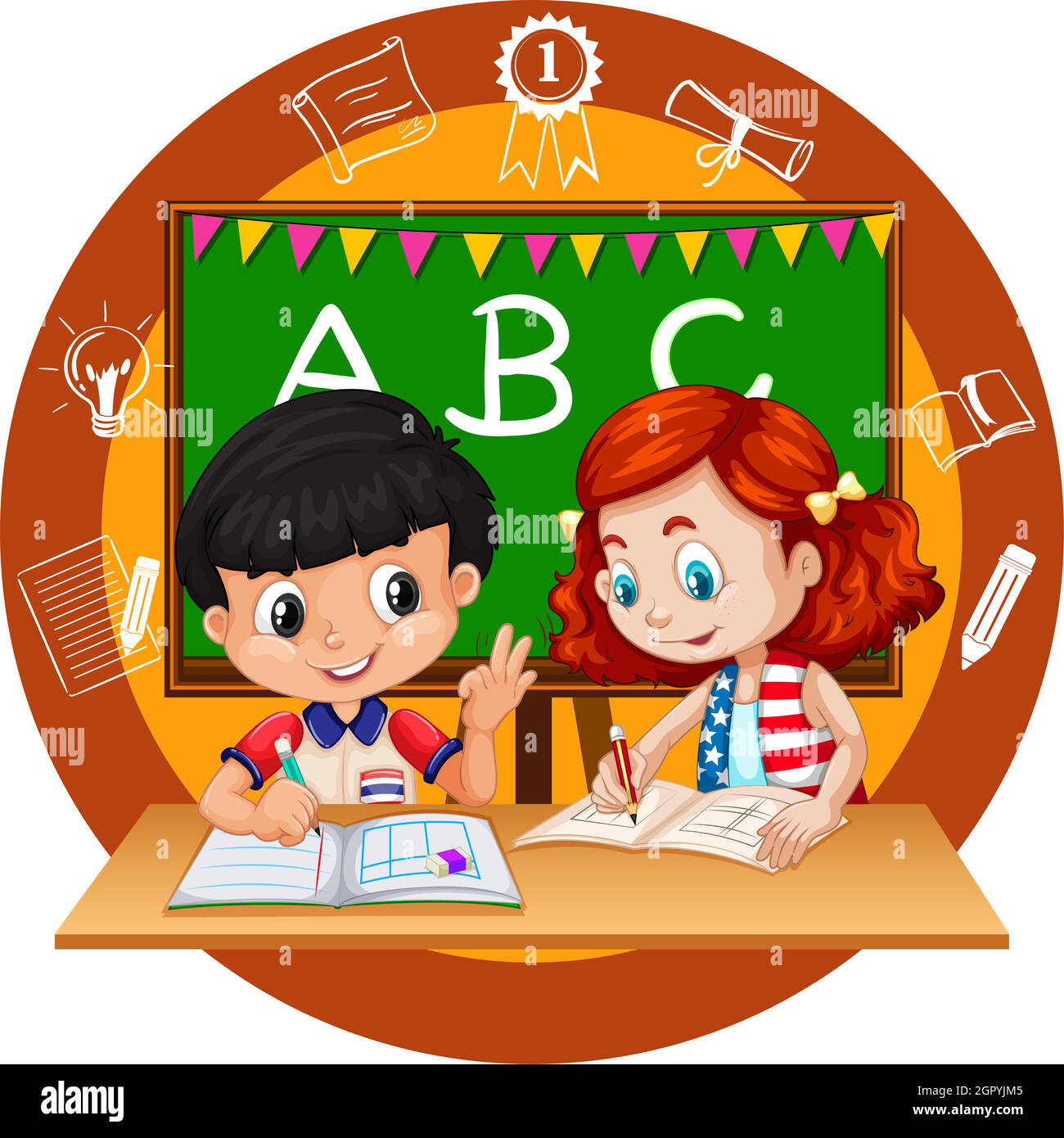 Compiti scolastici Immagini Vettoriali Stock - Alamy