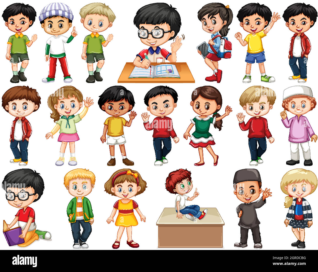 Set di bambini che fanno azioni diverse Immagine e Vettoriale - Alamy