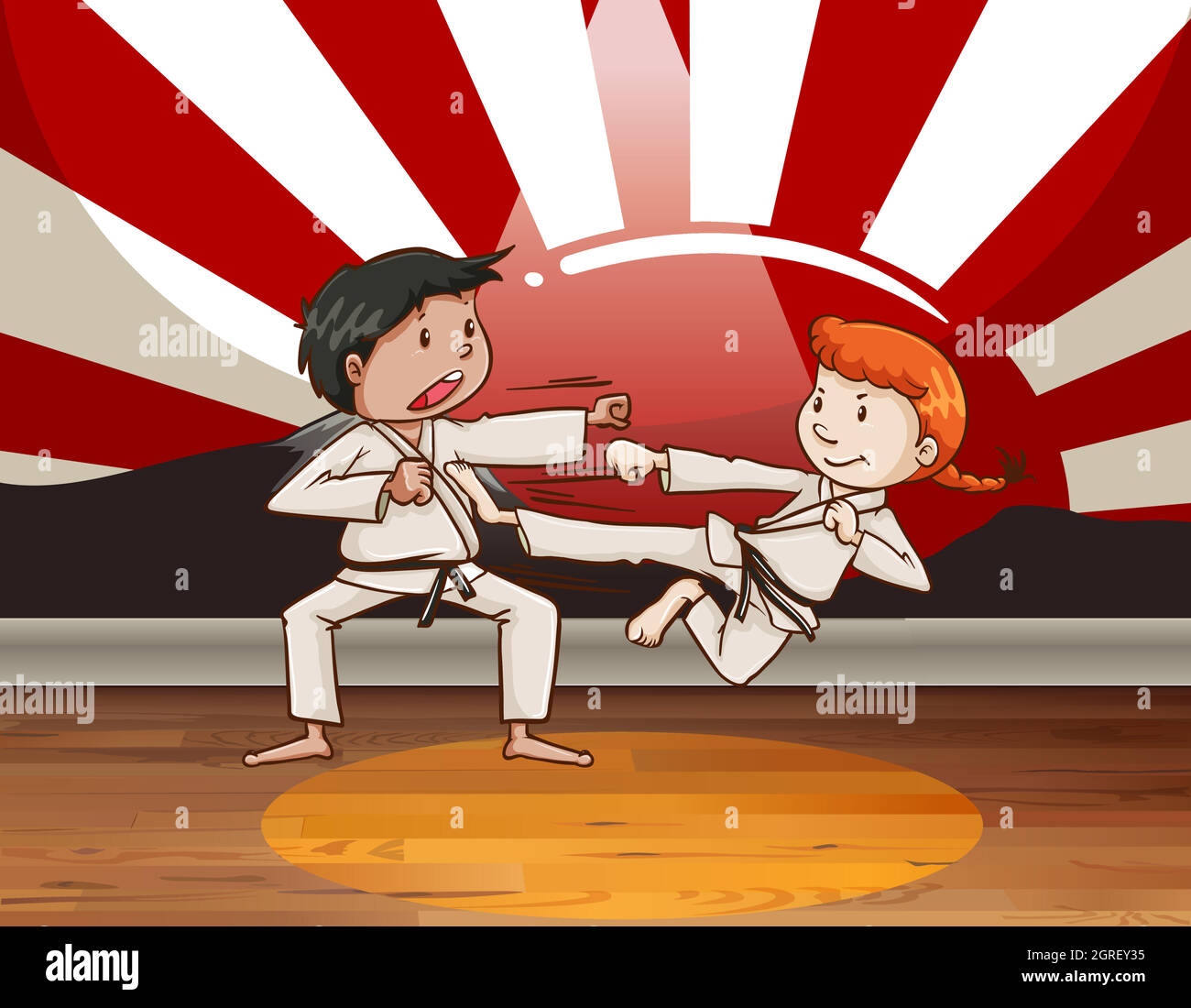 Karate cartoon Immagini Vettoriali Stock - Alamy