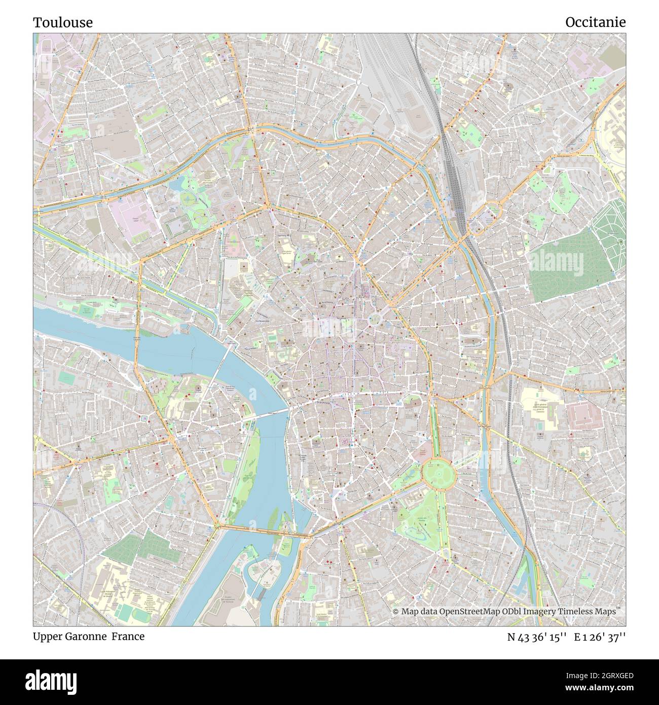 Toulouse city map immagini e fotografie stock ad alta risoluzione - Alamy