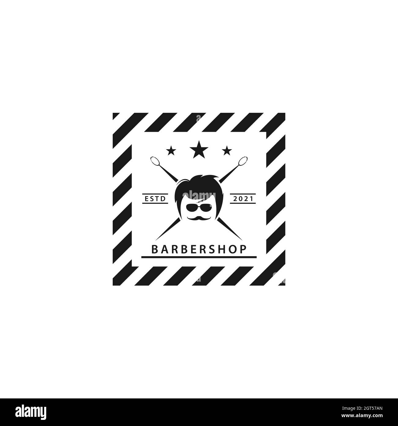 Barber Shop Logo Hipster Emblem Immagini E Fotografie Stock Ad Alta