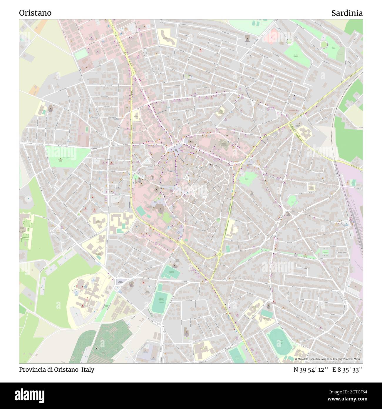 Mappa di oristano Immagini senza sfondo e Foto Stock ritagliate - Alamy