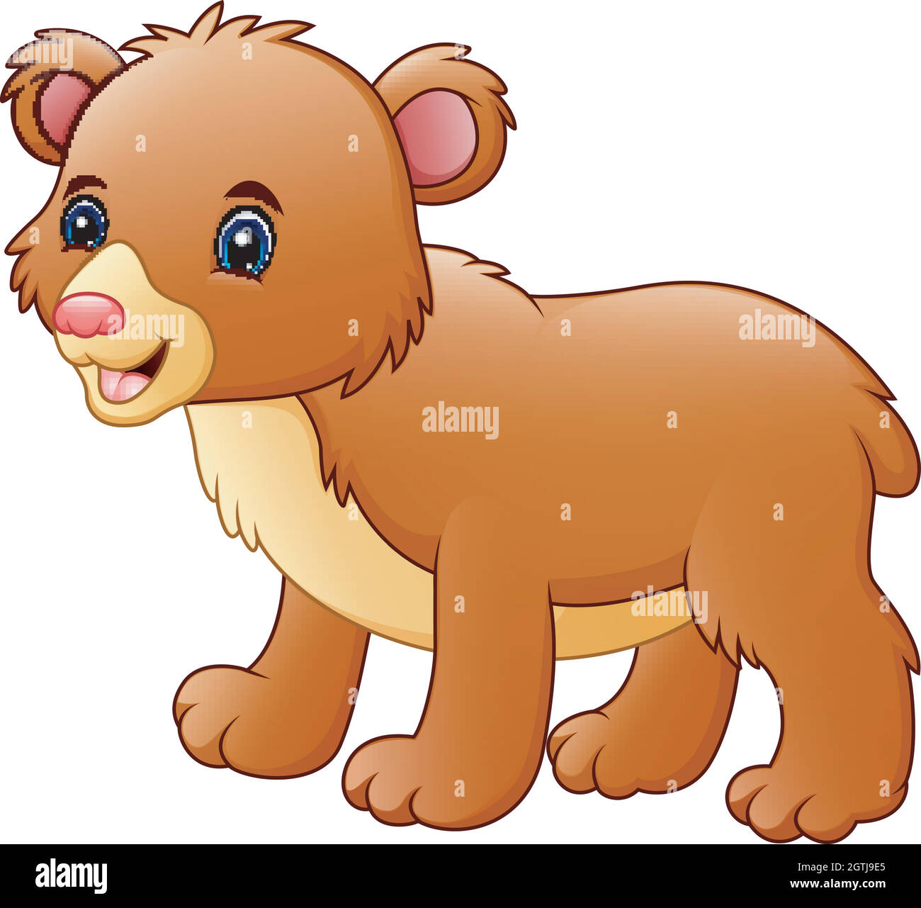 Cute baby brown bear cartoon Immagini Vettoriali Stock - Alamy