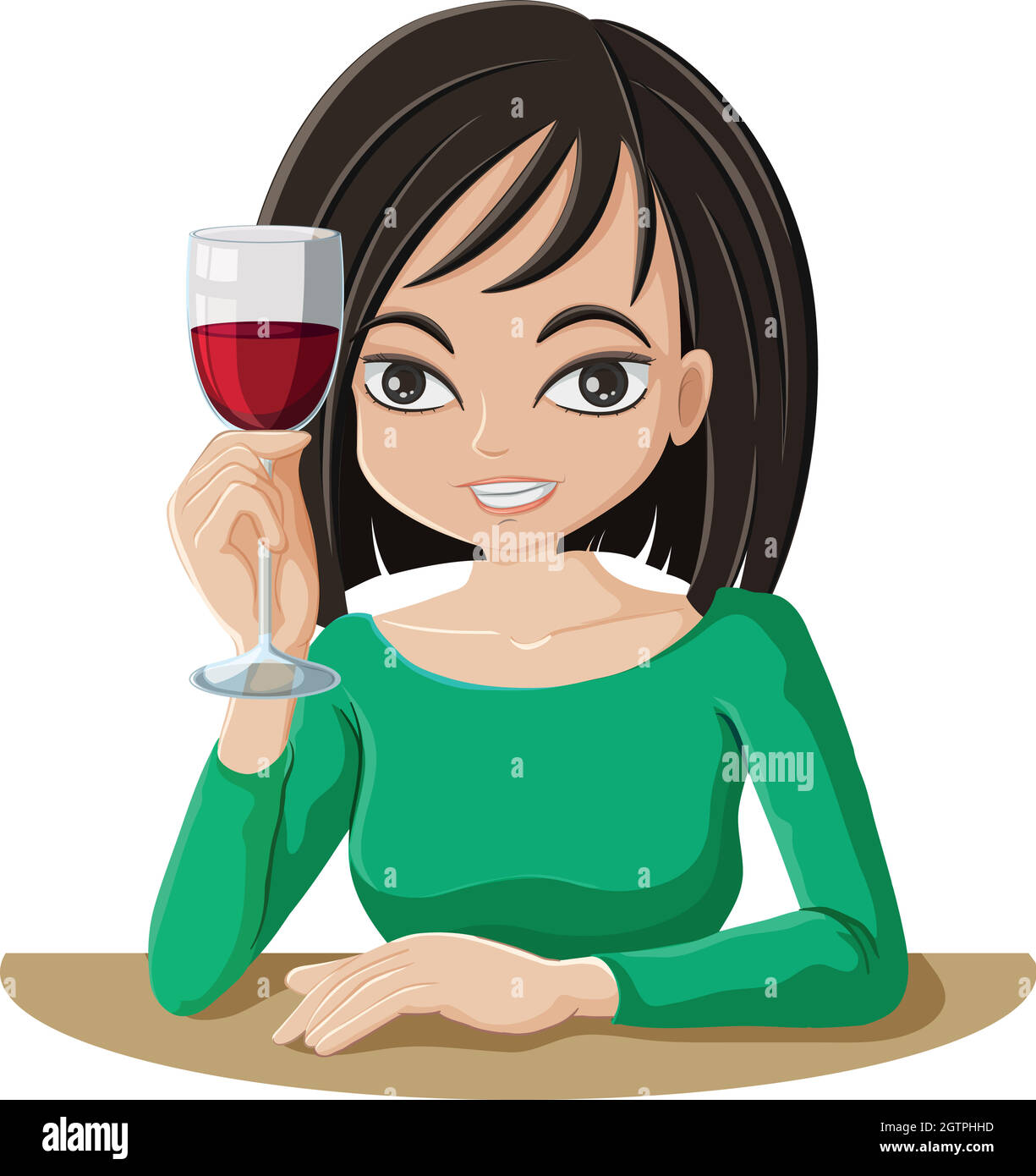 Ragazza Che Beve Vino Immagini Vettoriali Stock Alamy