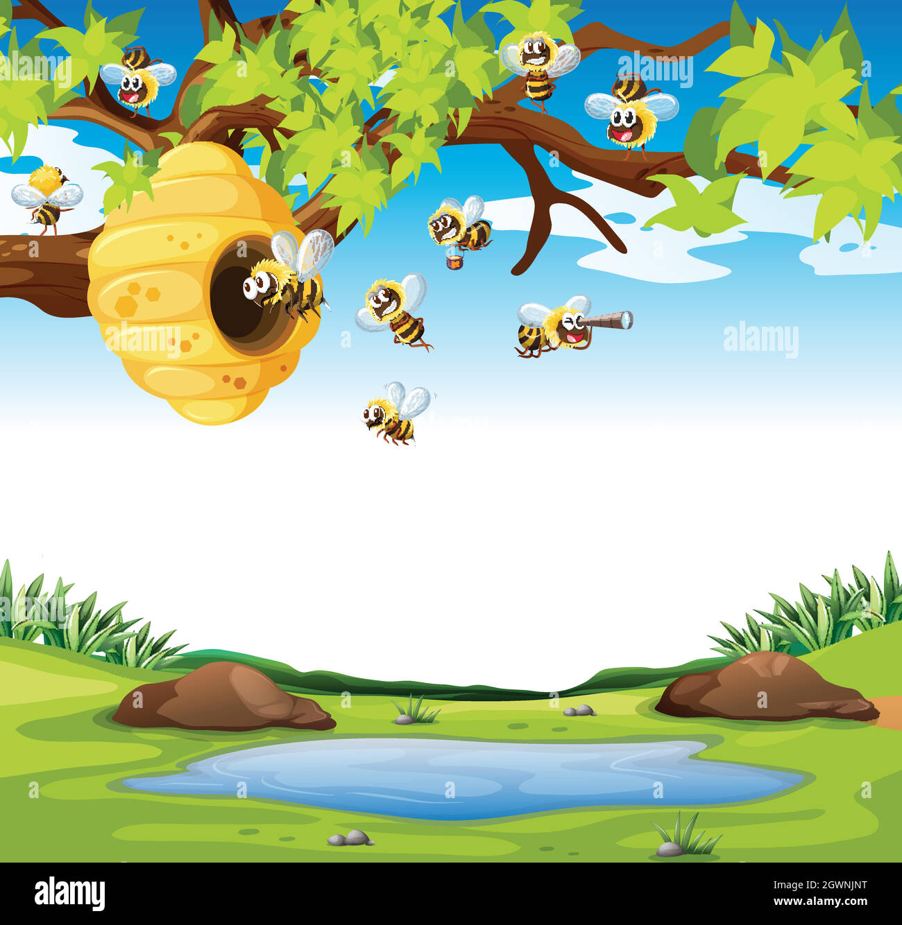 Piscina in giardino Immagini Vettoriali Stock - Alamy