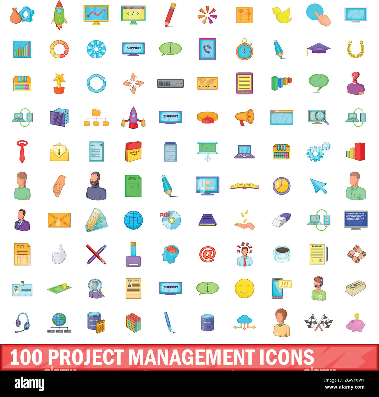 Project management icons Immagini Vettoriali Stock - Alamy