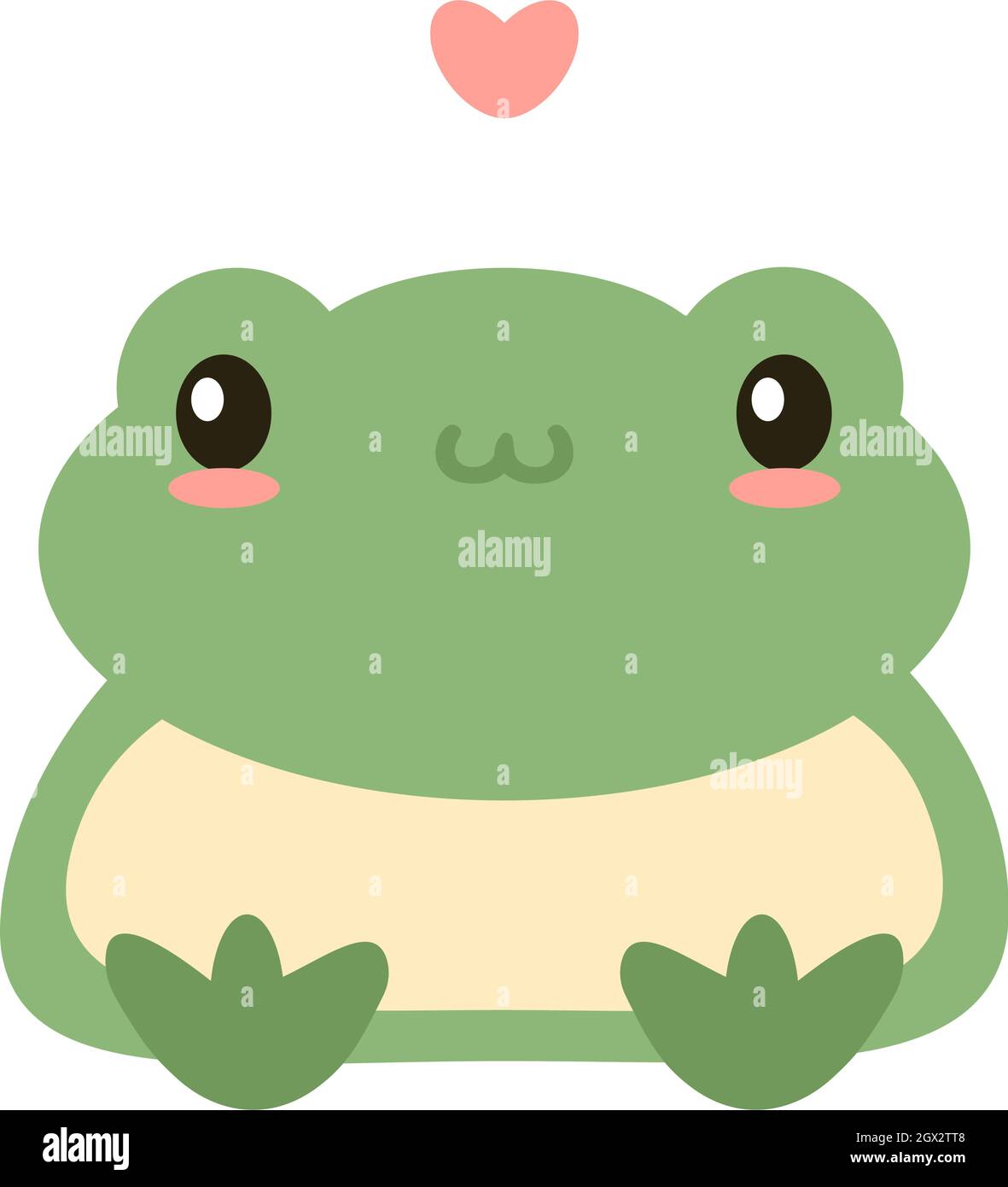 Immagine vettoriale di disegno mano rana carina verde. Un rospo ...