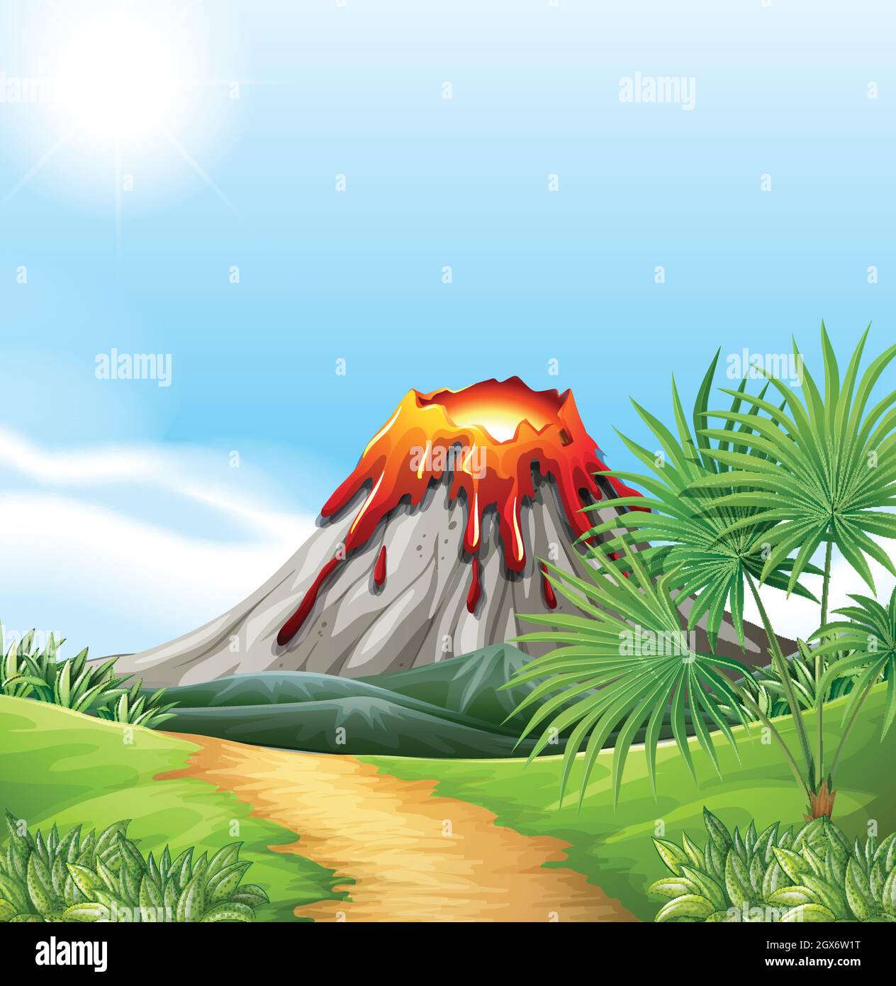 Eruzione del vulcano e disegno di lava immagini e fotografie stock ad ...