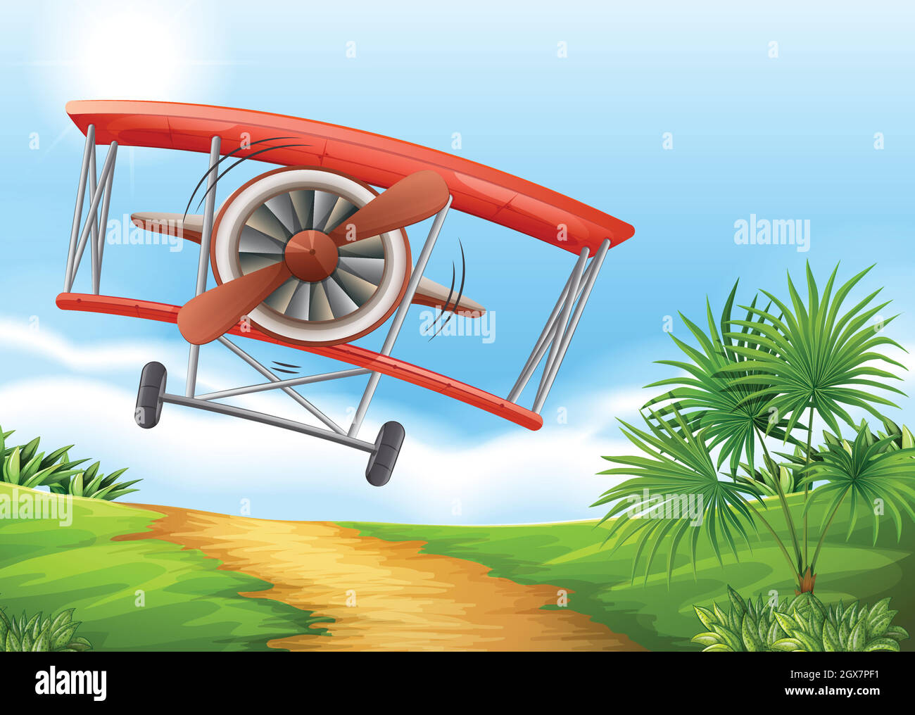 Aereo che atterra sulla pista Immagini Vettoriali Stock - Alamy