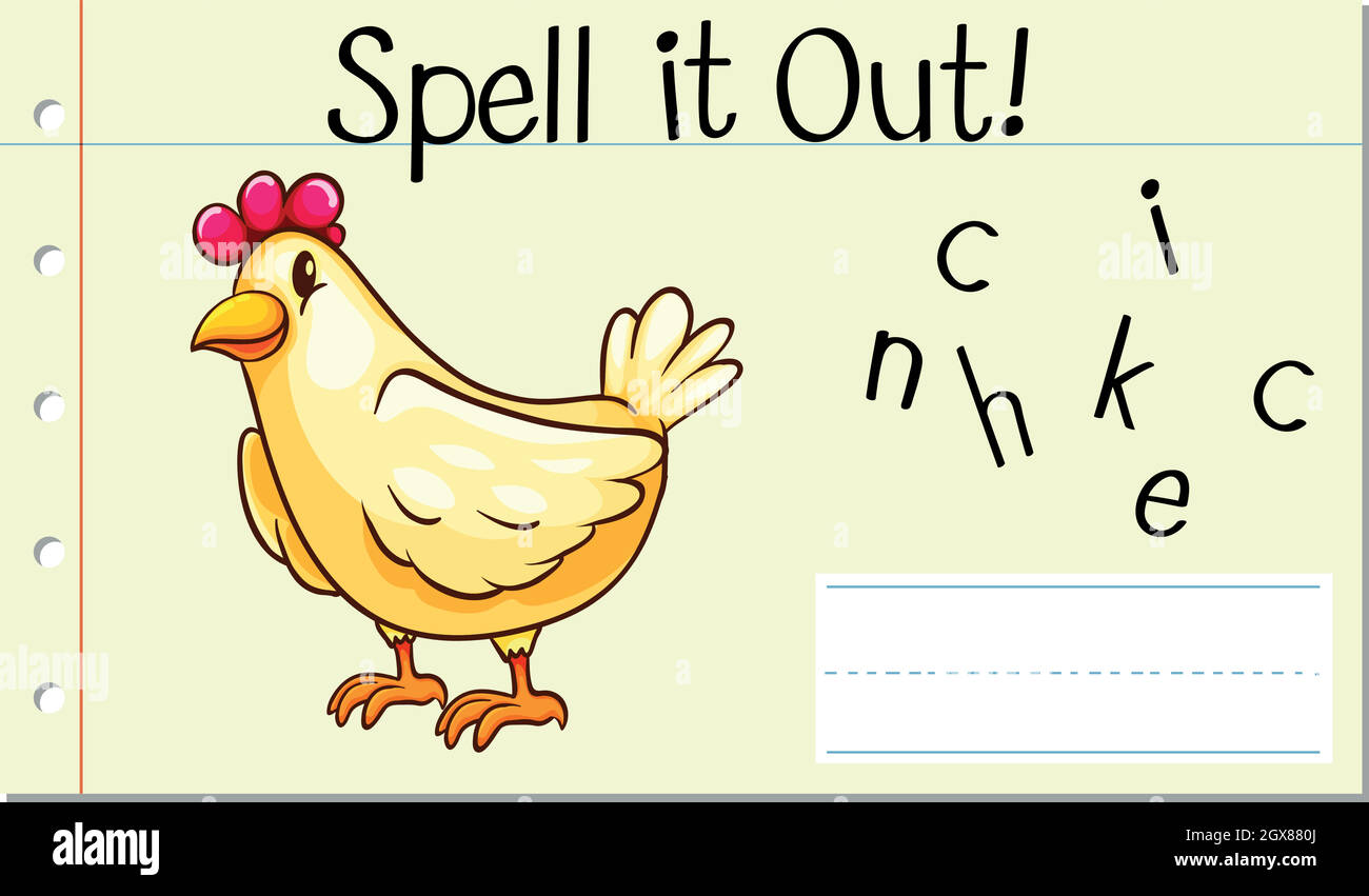 Chicken word Immagini Vettoriali Stock - Alamy