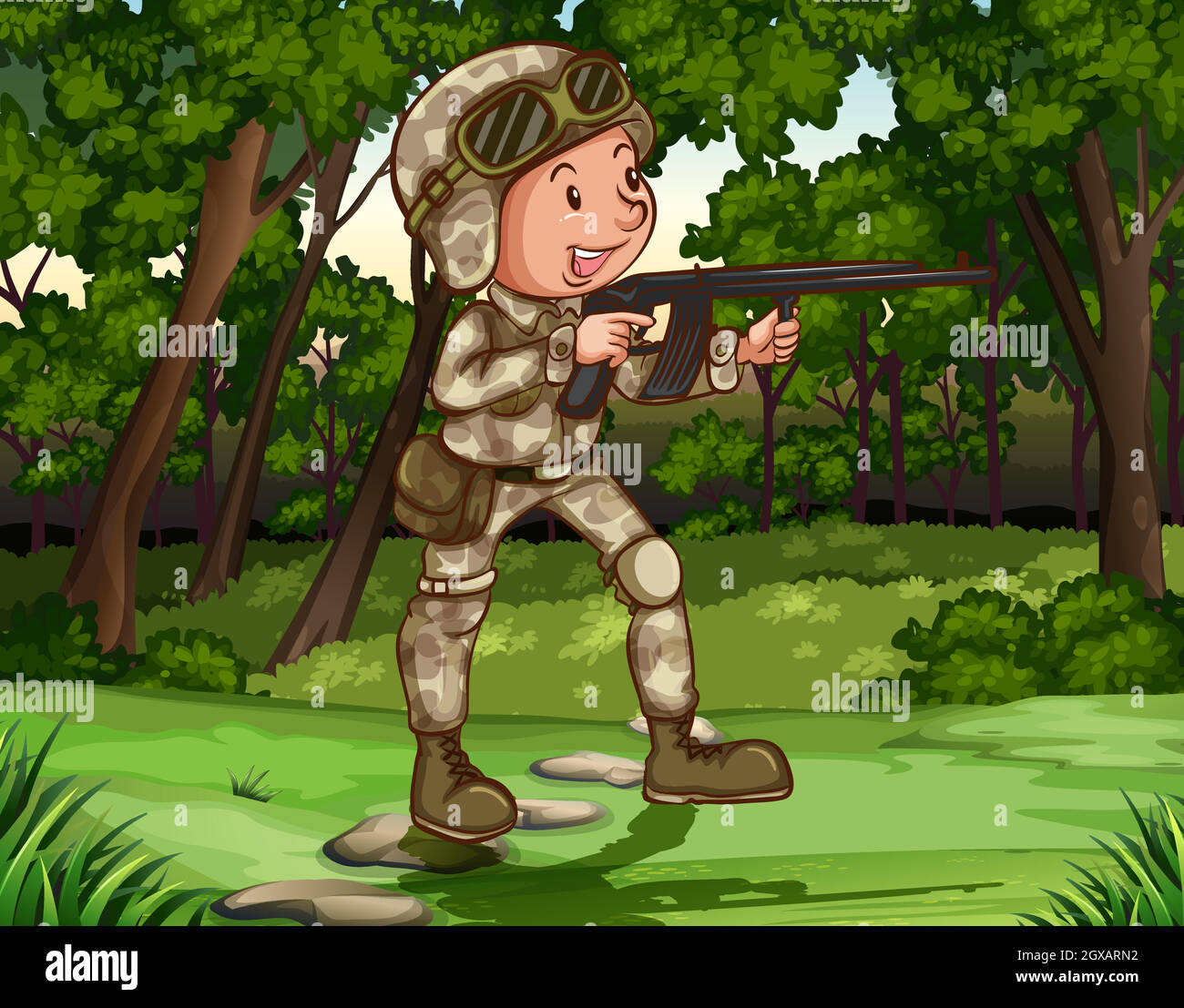 Soldato con la pistola Immagini Vettoriali Stock - Alamy