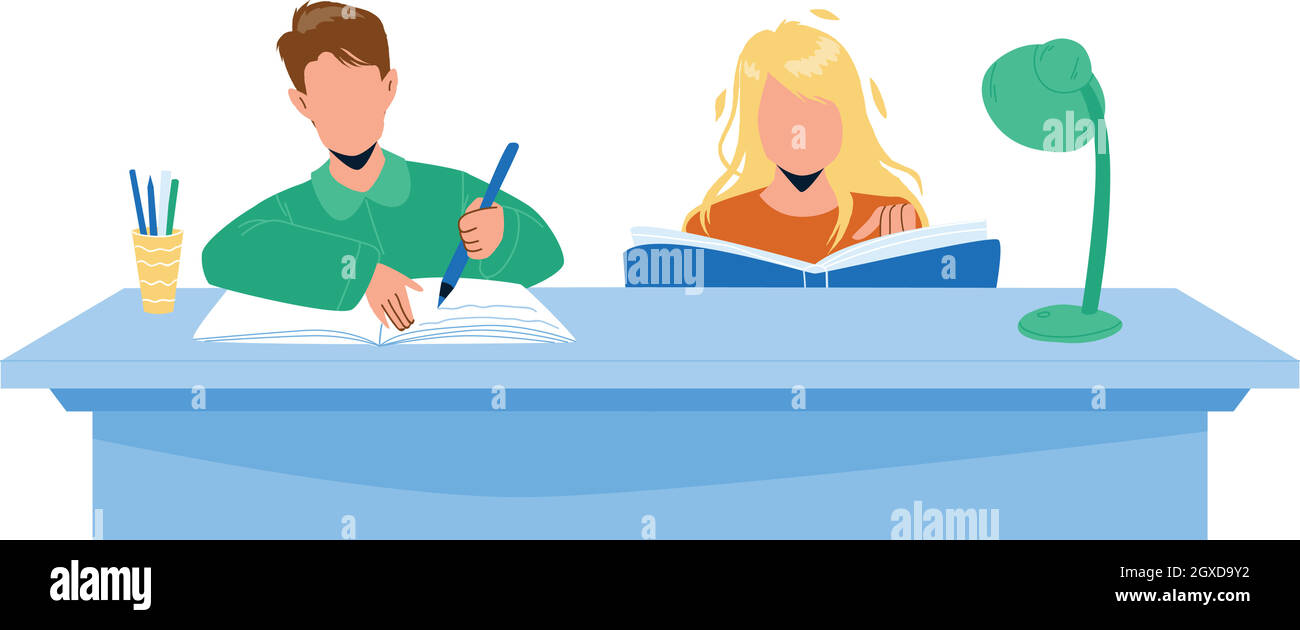 Bambino che fa i compiti cartoon immagini e fotografie stock ad alta ...