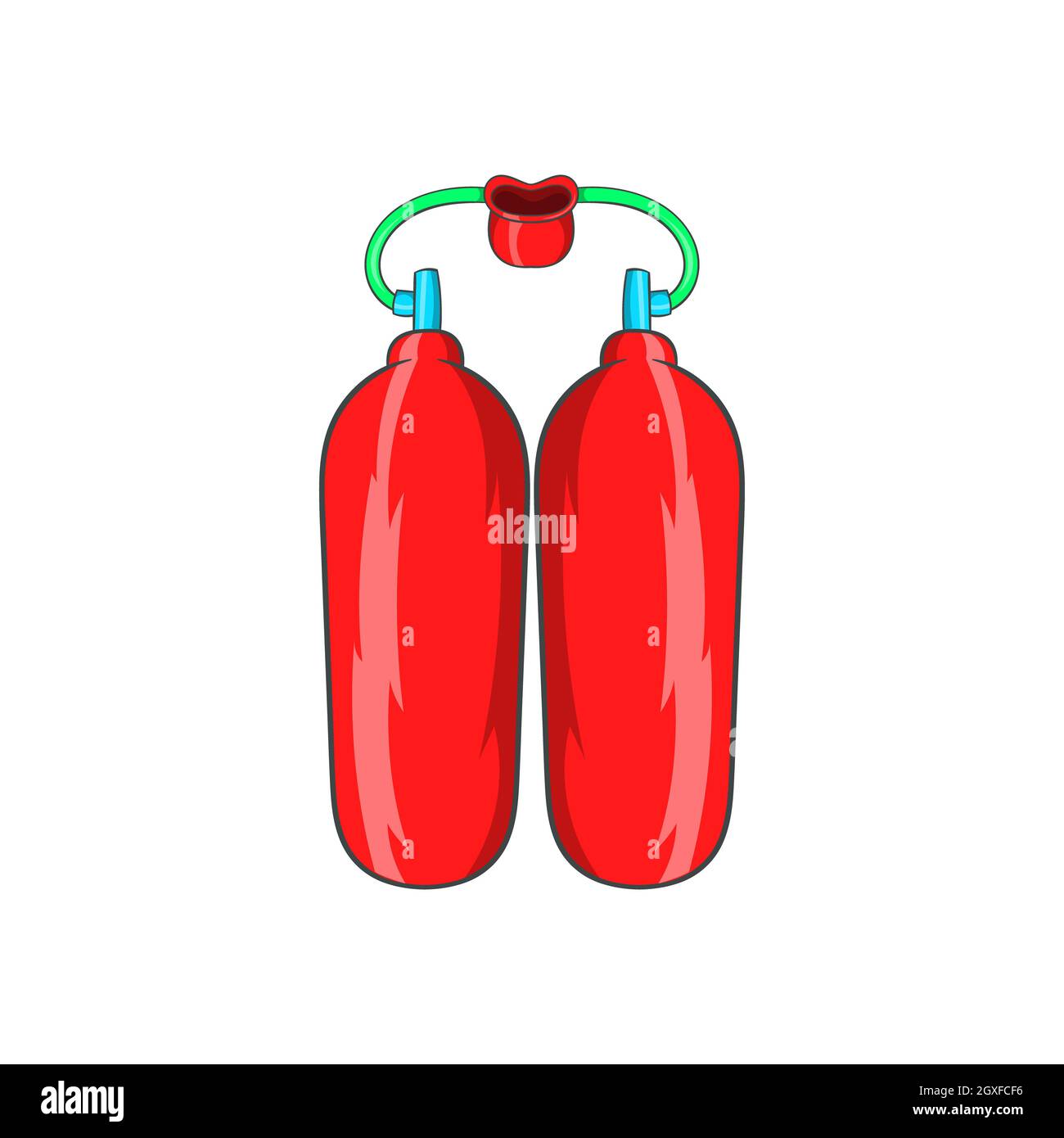 Bombole per immersioni in stile cartoon isolato su sfondo bianco ...