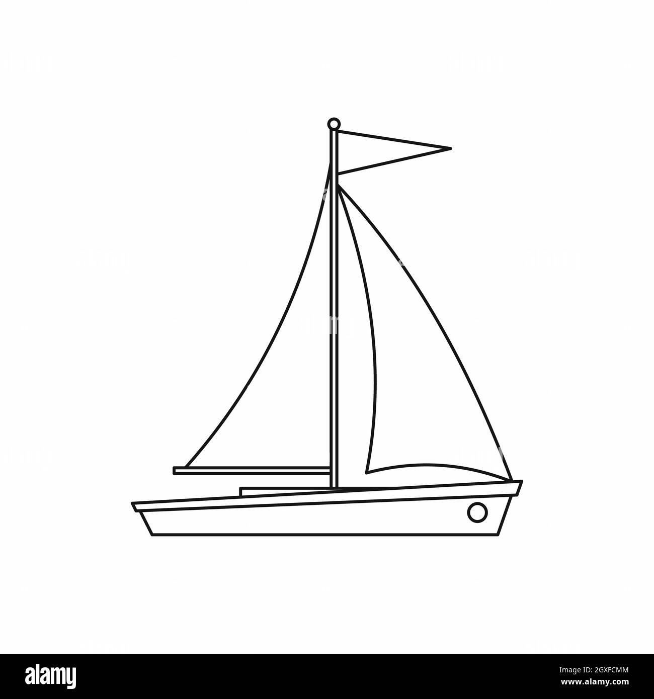 Icona yacht in stile contorno isolato su sfondo bianco Foto stock - Alamy