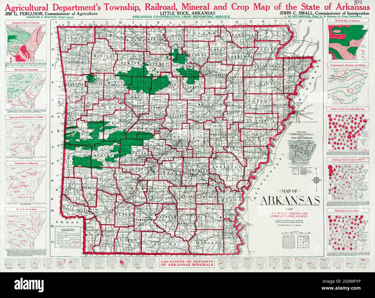 Mappa dello stato americano dell'arkansas immagini e fotografie stock ...