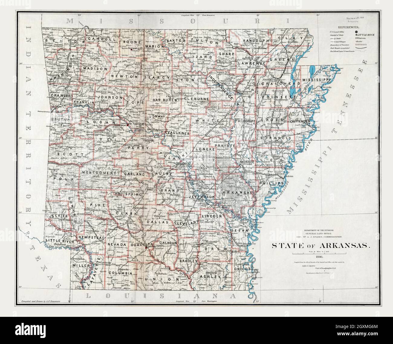 Mappa arkansas immagini e fotografie stock ad alta risoluzione - Alamy