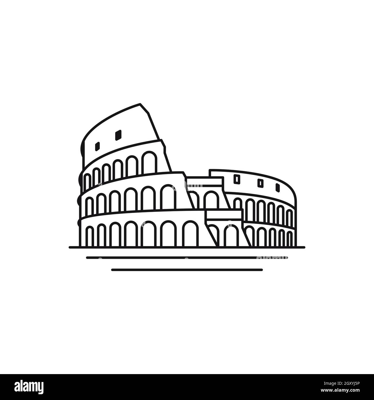 Line ART logo vettoriale della città di Roma. Illustrazione vettoriale ...