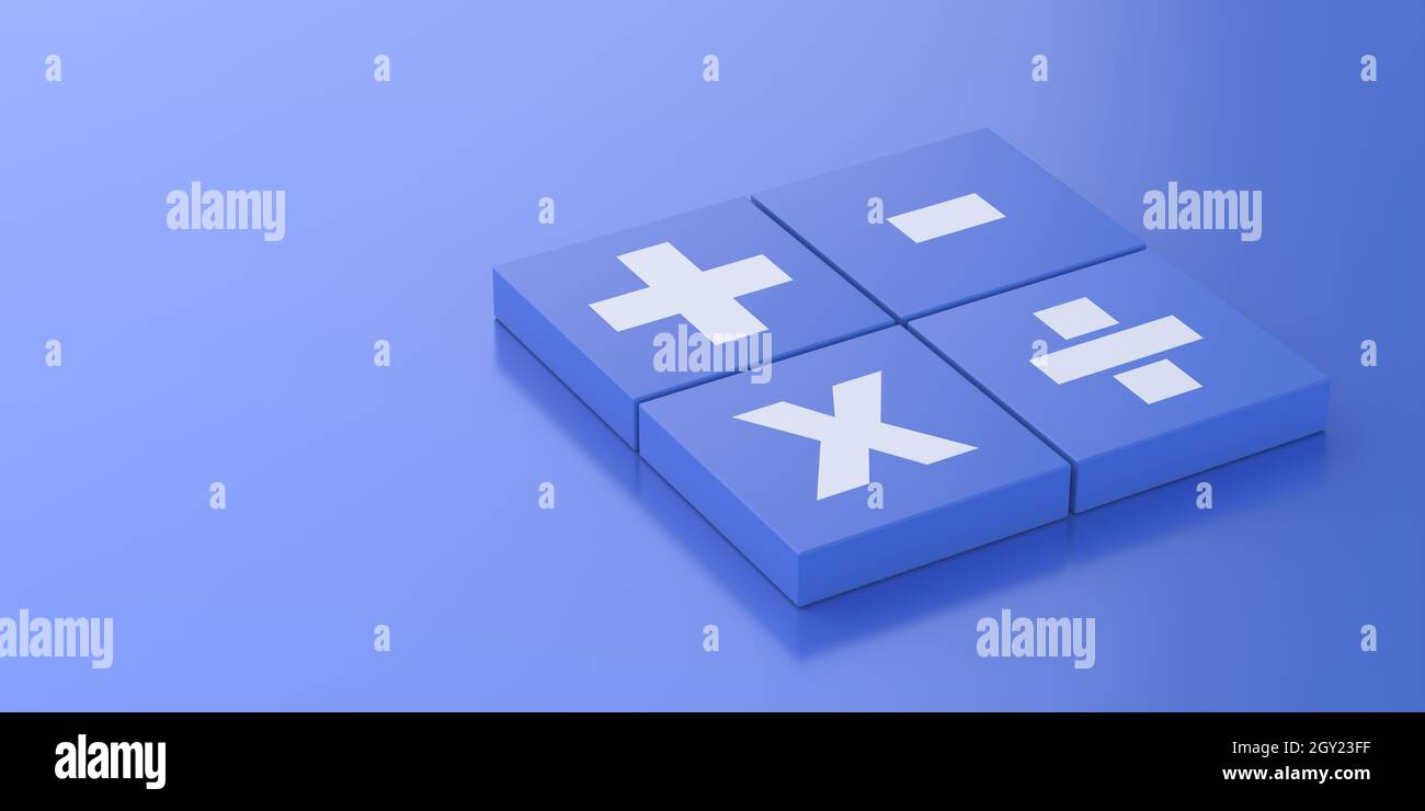 Simboli matematici. Segni matematici di base. Più, meno, segni di ...