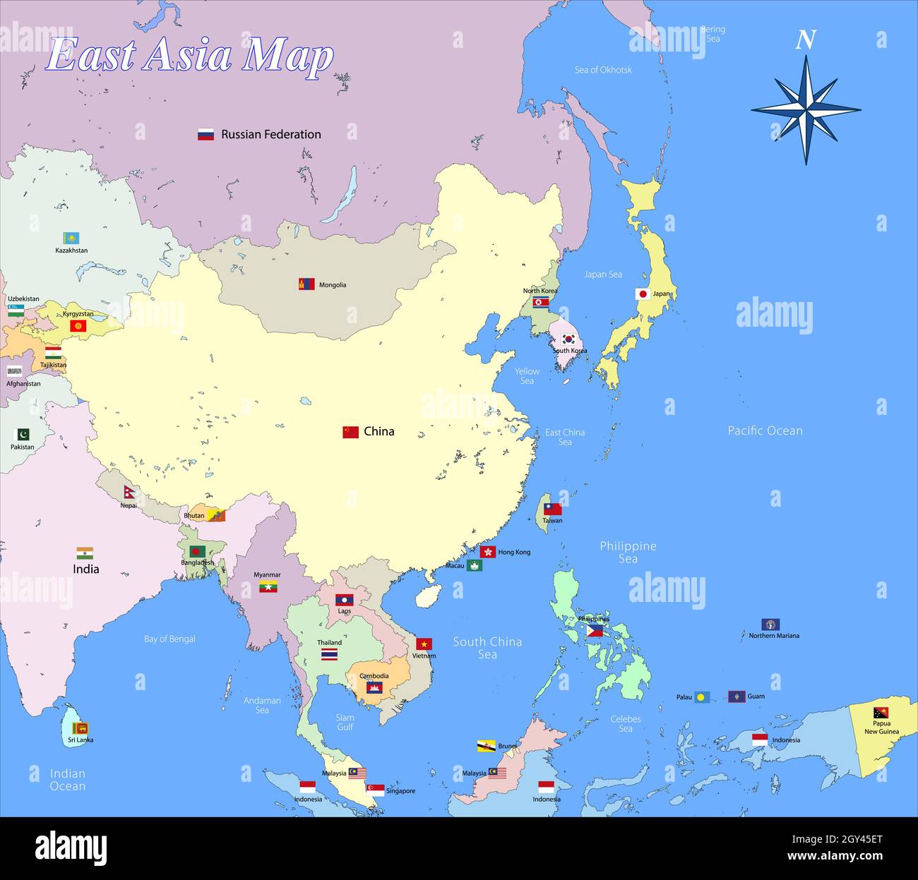 Asia cartina immagini e fotografie stock ad alta risoluzione - Alamy