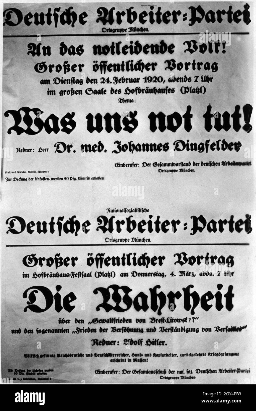 "Nel 1920, la NSDAP è succeduta al partito dei lavoratori tedesco ...