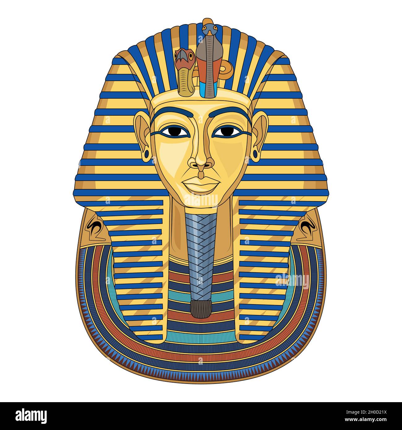 Maschera di Tutankhamun. Maschera in oro. Immagine vivente di Amon ...
