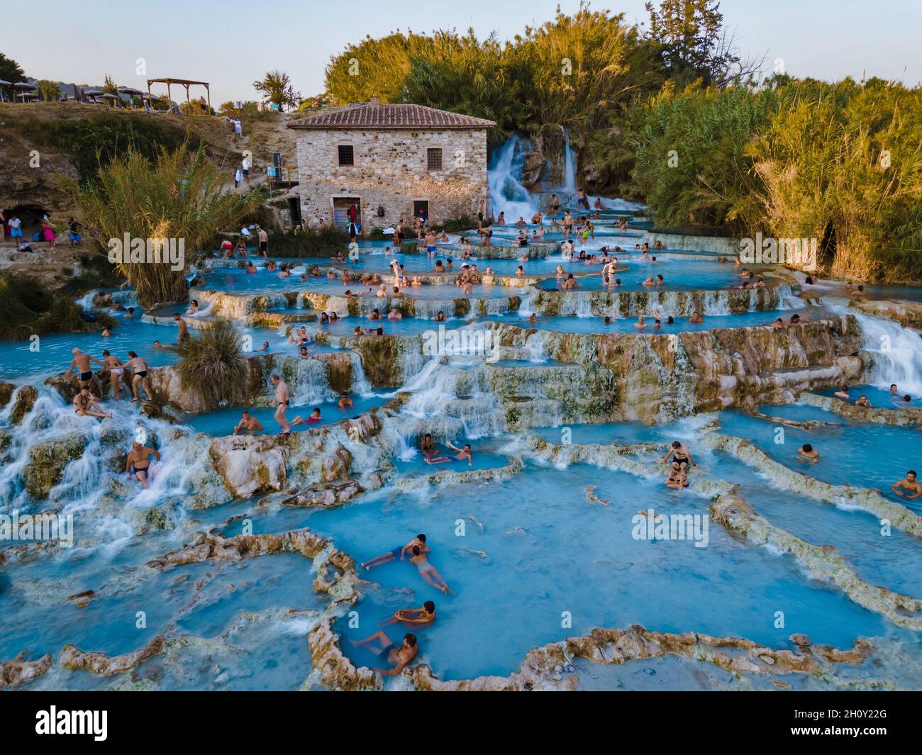 Toscana Italia Agosto 2021, Terme naturali con cascate e sorgenti ...